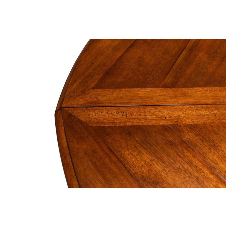 Early English Style Round Extension Dining Table - 84" For Sale at 1stDibs