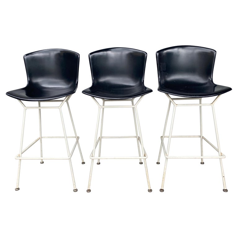 Early Fiberglass shell and Metal Bertoia Bar Stools, Harry Bertoia for ...