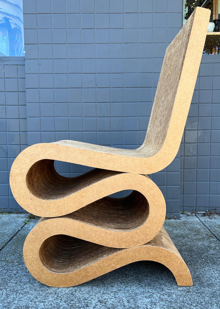Early Frank Gehry Easy Edges Wiggle Side Chair, 1972 at 1stDibs