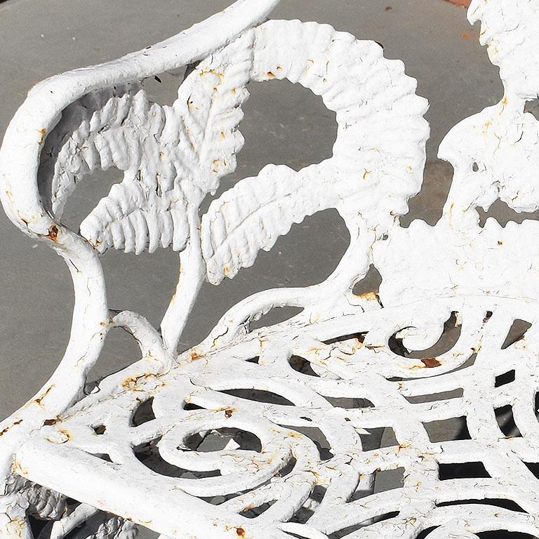 Early French Fern and Blackberry White Iron Garden or Patio Set of ...