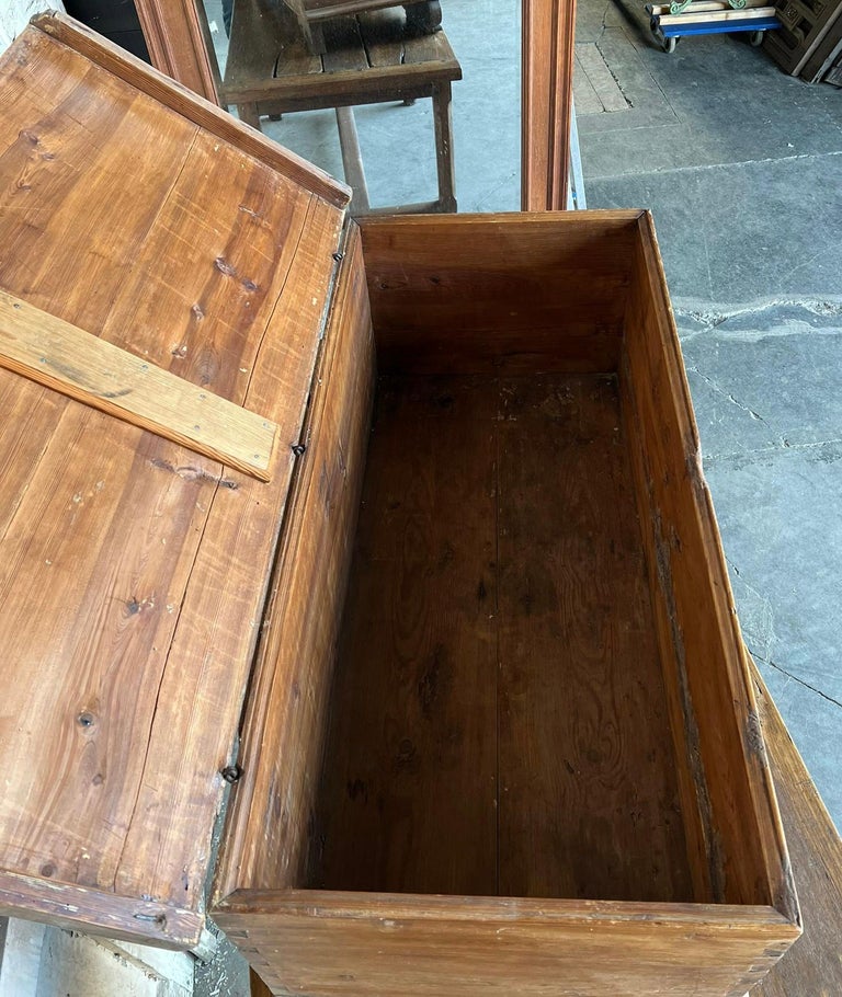 Early French Pine Decorative Trunk For Sale at 1stDibs