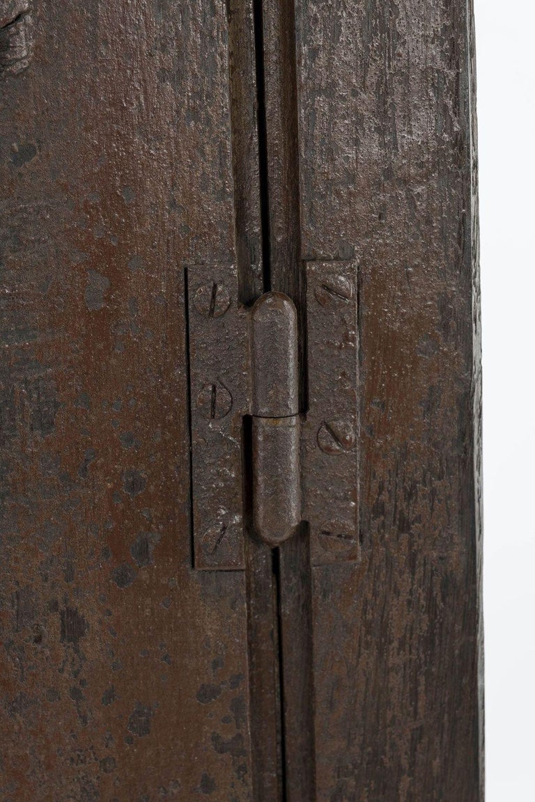Early French Primitive Oxblood-Red Painted Cupboard For Sale at 1stDibs