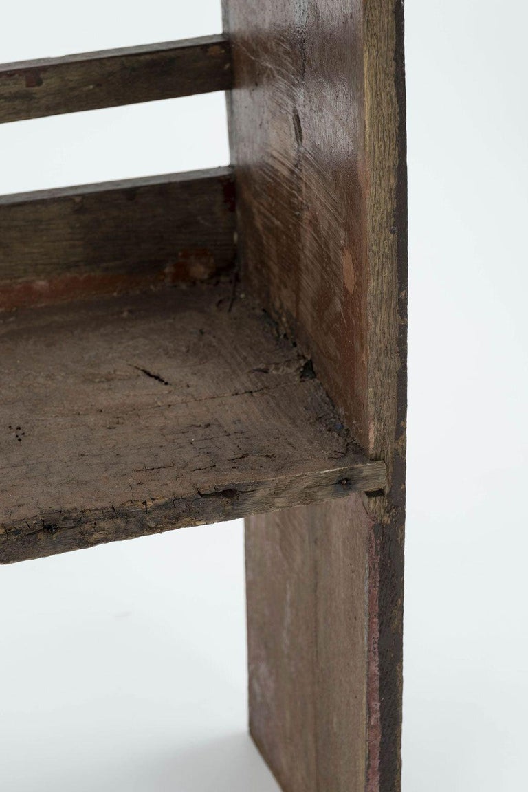 Early French Primitive Oxblood-Red Painted Cupboard For Sale at 1stDibs