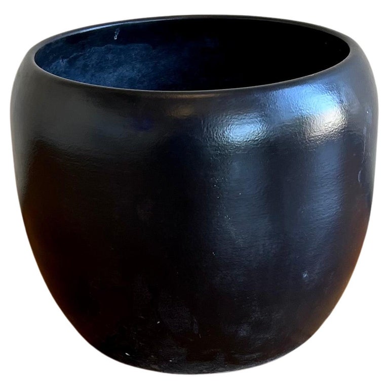 Early Gainey Large Black Satin California Mid Century Modern Planter ...