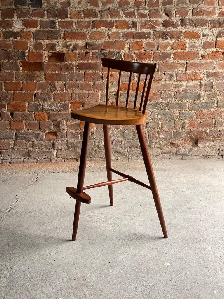 Early George Nakashima Mira High Stool American Black Walnut USA circa ...