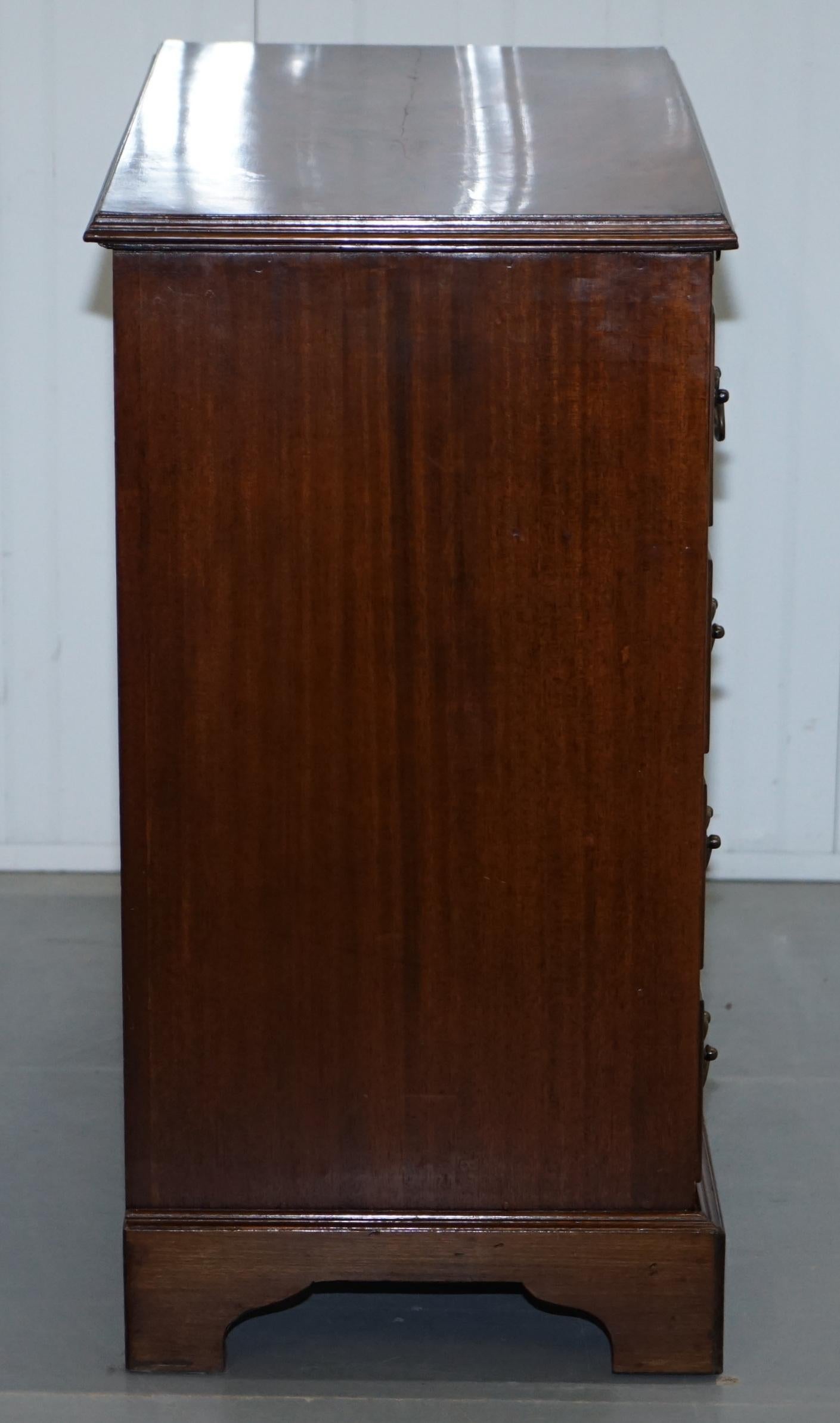 Early Georgian 1800s Flamed Hardwood Knee Hole Desk Pull Out Writing ...
