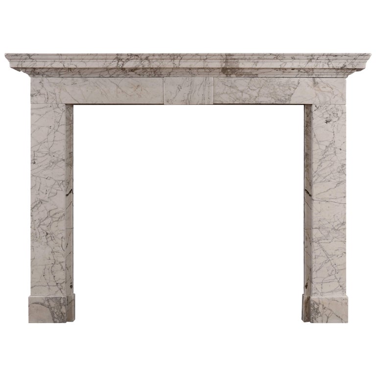Early Georgian Fireplace in Heavily Veined Statuary Marble For Sale at ...