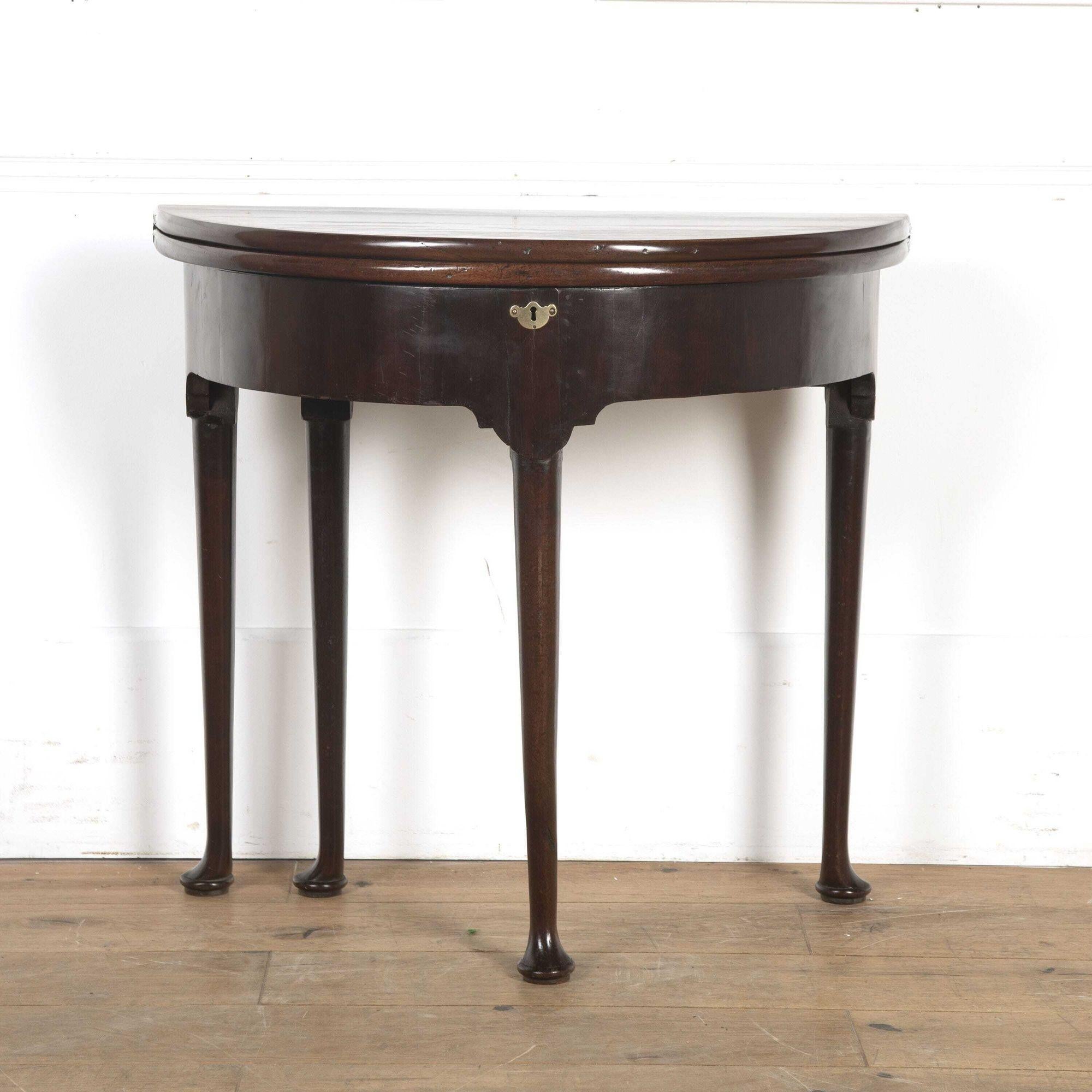 Early Georgian Mahogany Demi-Lune Table For Sale at 1stDibs