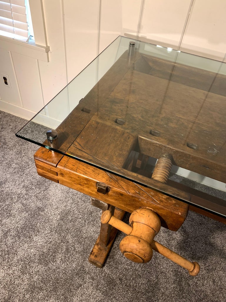 Early German Carpenter's And Joiner's Workbench with Chrome Standoff ...