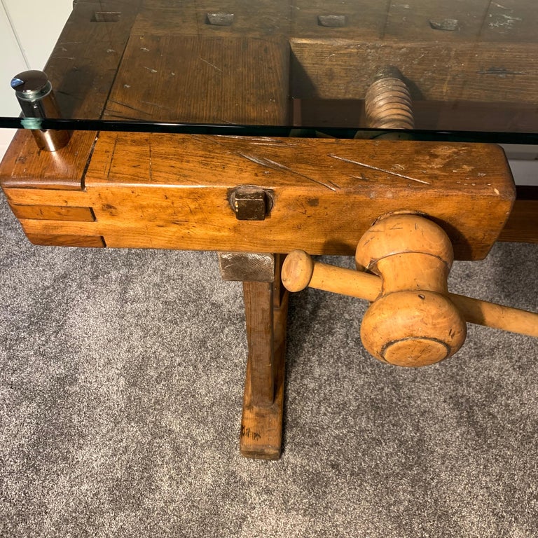 Early German Carpenter's And Joiner's Workbench with Chrome Standoff ...