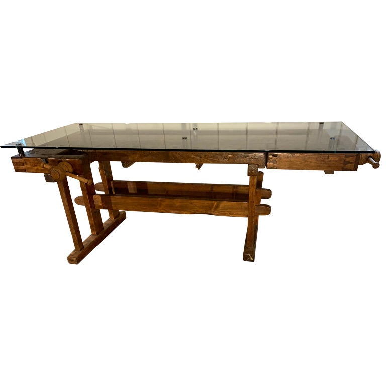 Early German Carpenter's And Joiner's Workbench with Chrome Standoff ...