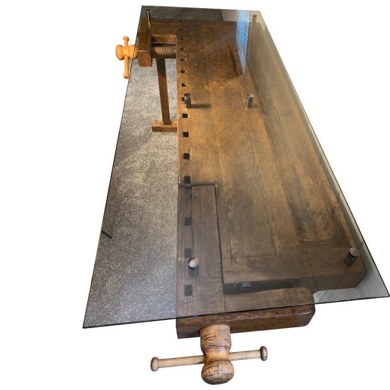 Early German Carpenter's And Joiner's Workbench with Chrome Standoff ...