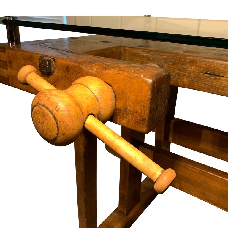 Early German Carpenter's And Joiner's Workbench with Chrome Standoff ...