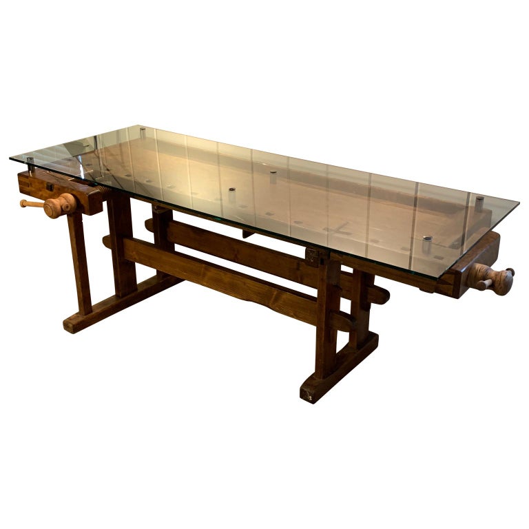 Early German Carpenter's And Joiner's Workbench with Chrome Standoff ...