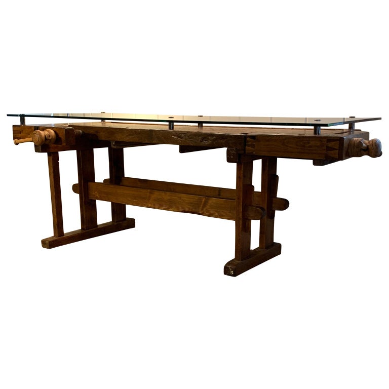 Early German Carpenter's And Joiner's Workbench with Chrome Standoff ...