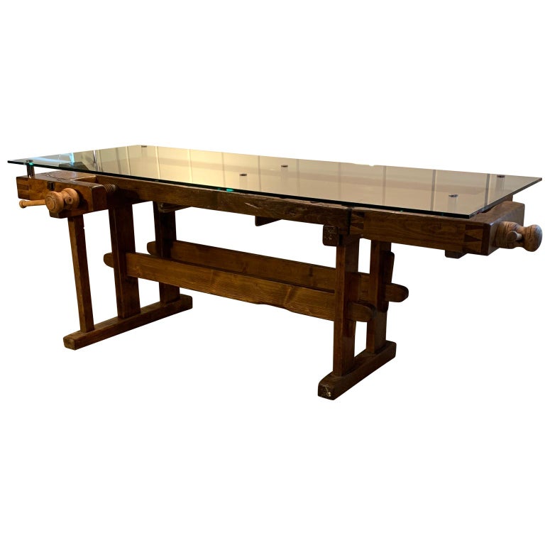 Early German Carpenter's And Joiner's Workbench with Chrome Standoff ...