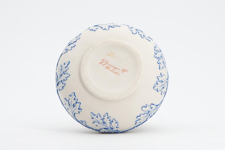 Early Grainger Worcester Porcelain Blue and White Vase For Sale at 1stDibs
