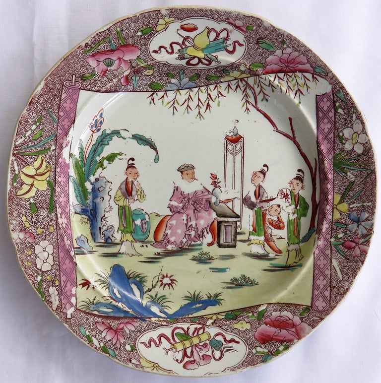 Early Harlequin Set of Six Masons Ironstone Dinner Plates, Some Rare ...