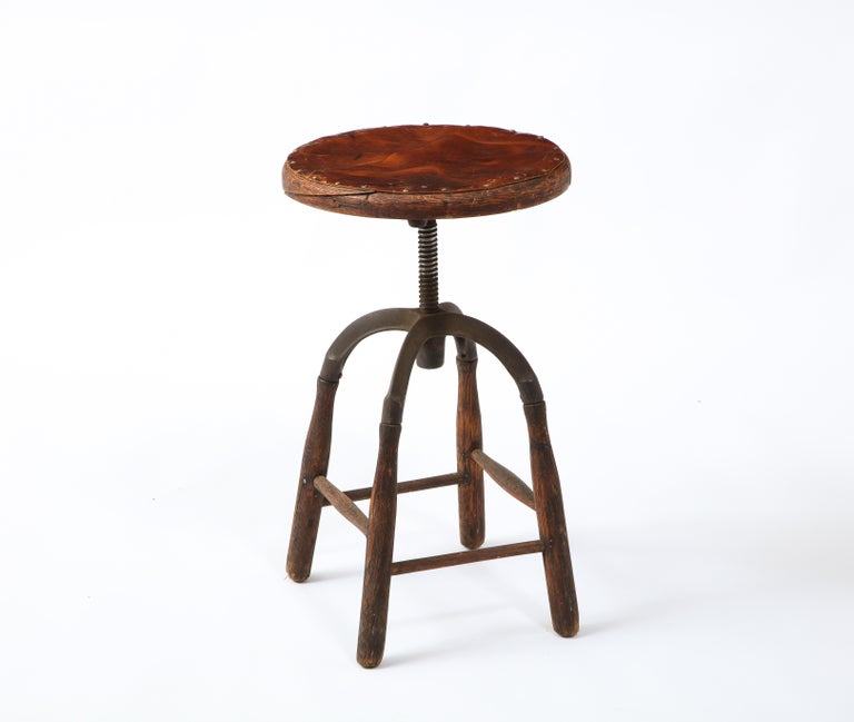 Early Industrial Work Stool, USA, 1940's For Sale at 1stDibs
