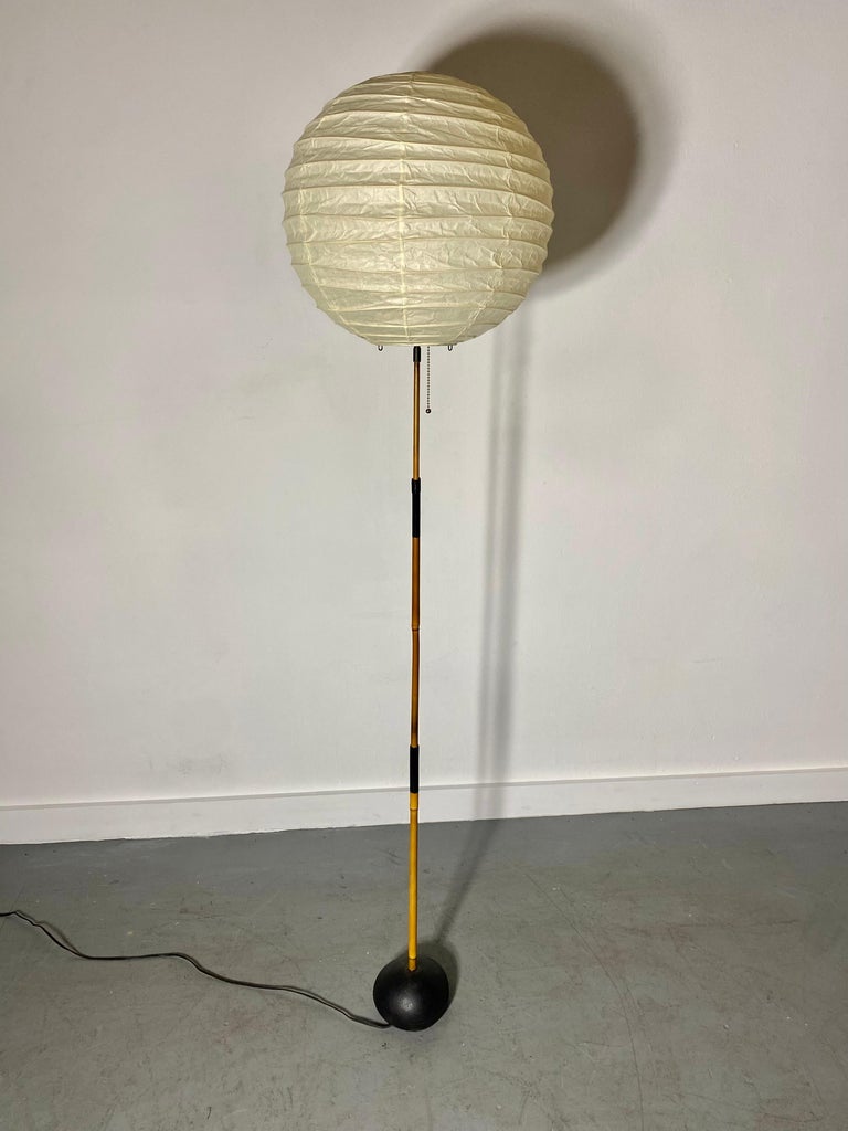 Early Isamu Noguchi Akari Floor Lamp Bb3-50en, Bamboo / Iron. Japan For ...