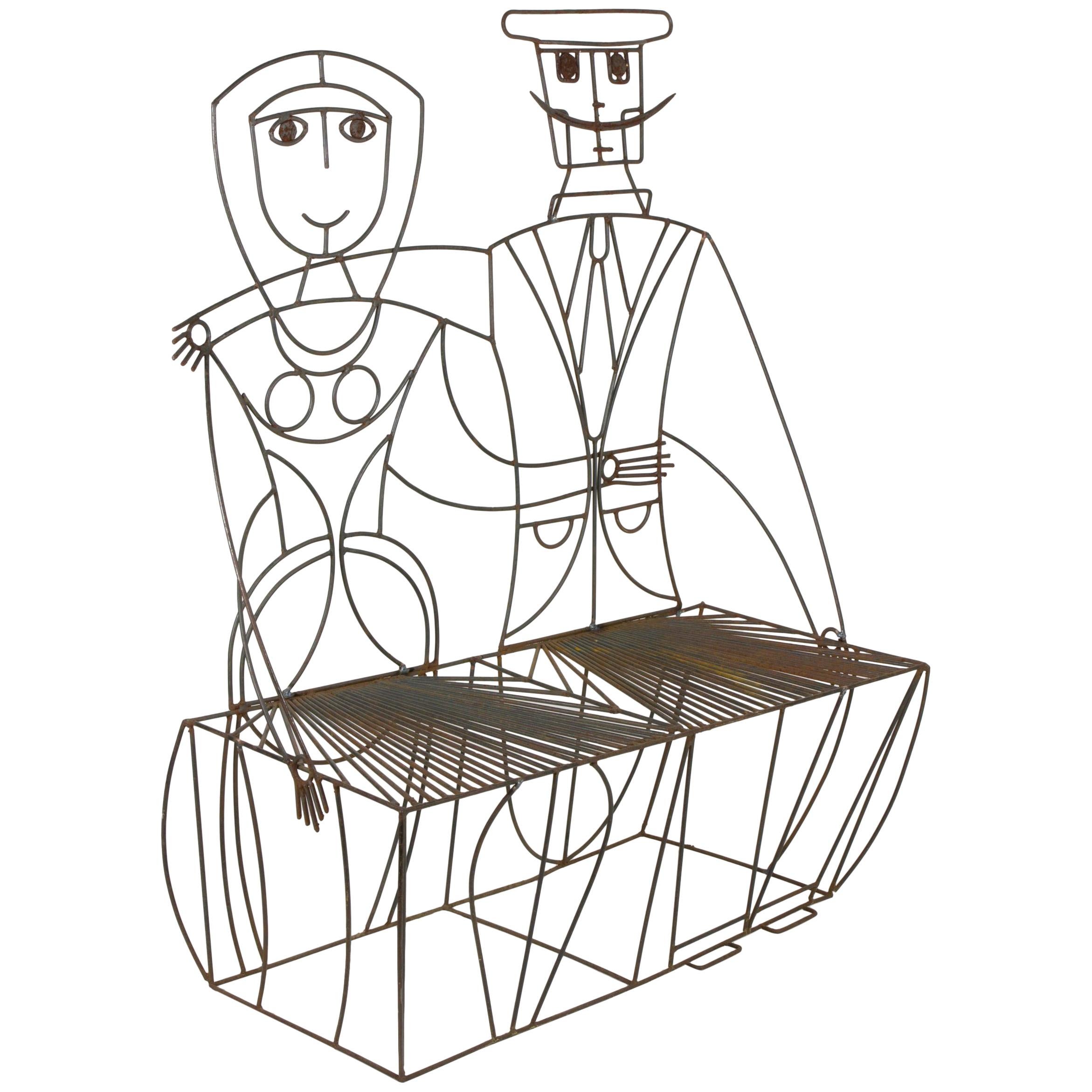 Early John Risley "Couple" Bench For Sale at 1stDibs