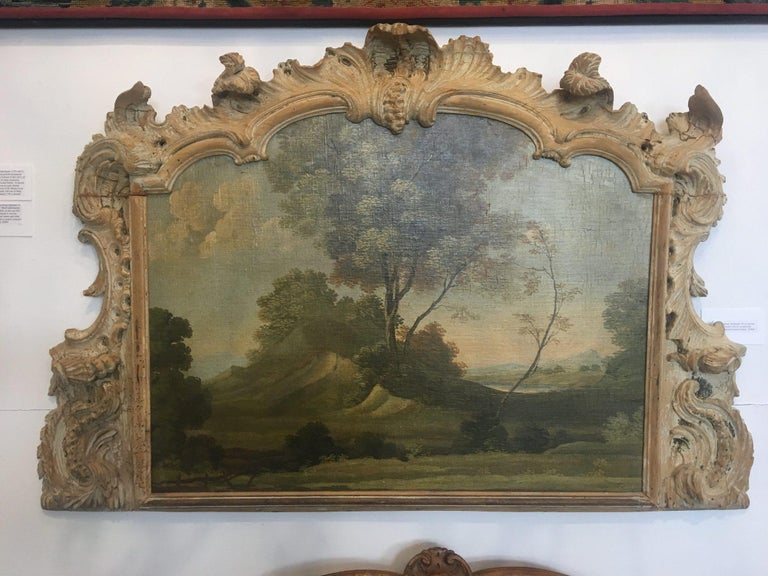 Early Landscape in Carved Boiserie Frame at 1stDibs