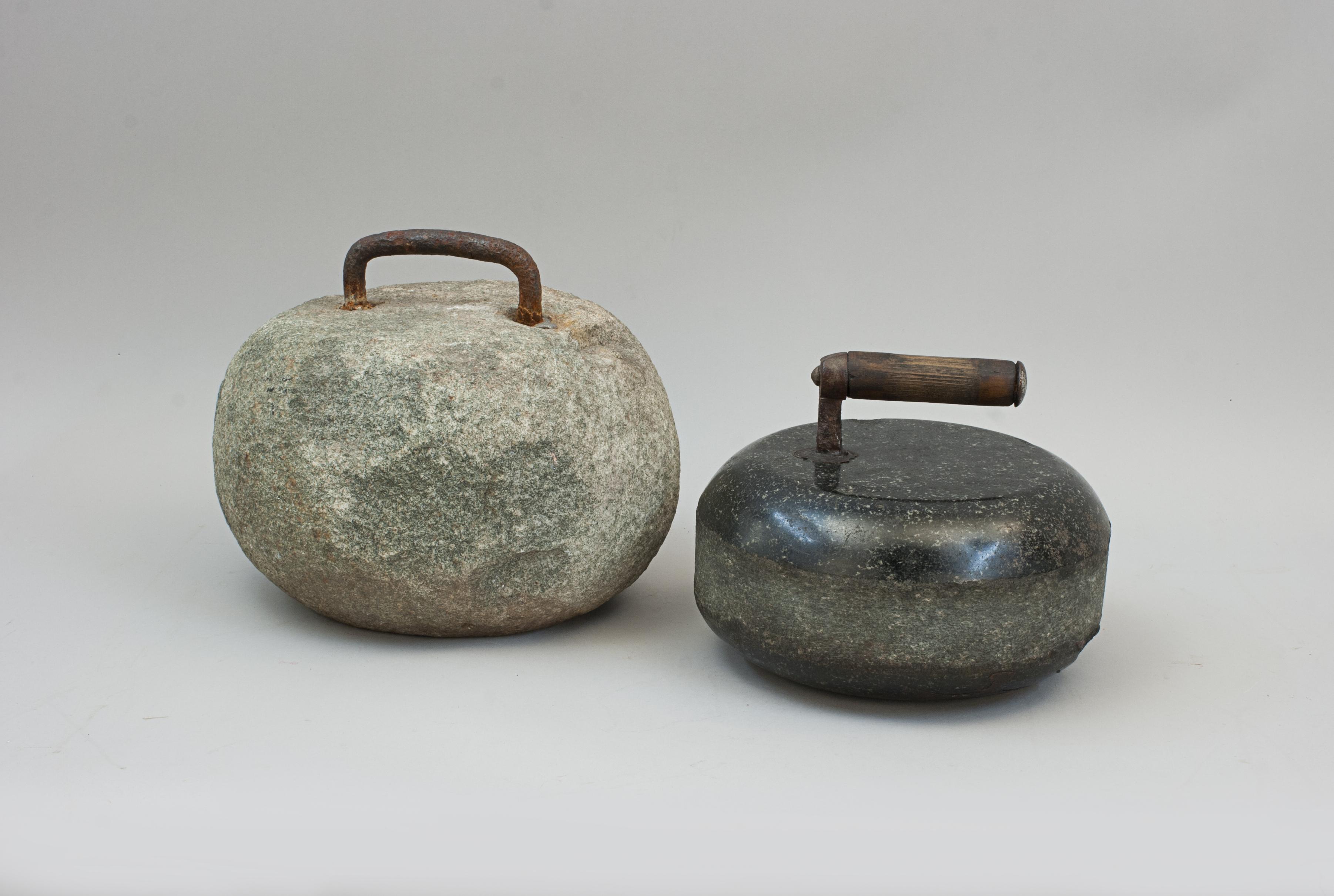Early Large Single-soled Curling Stone With Hoop Handle For Sale at ...