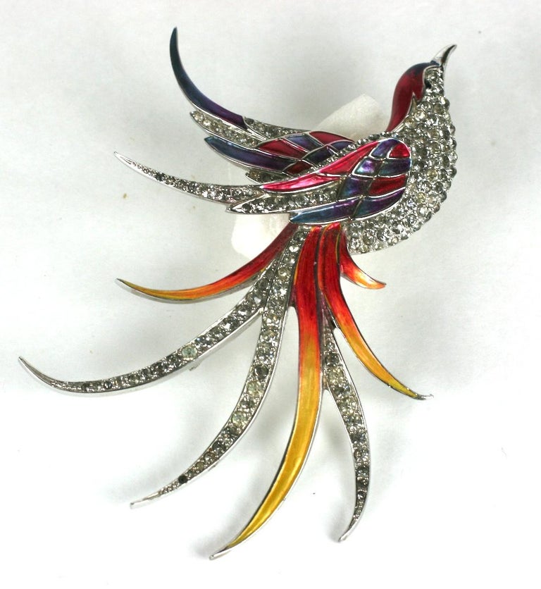 Early Marcel Boucher Enamel Bird of Pradise For Sale at 1stDibs