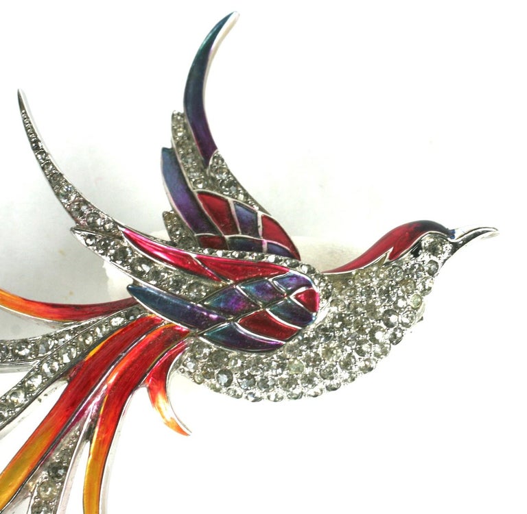 Early Marcel Boucher Enamel Bird of Pradise For Sale at 1stDibs
