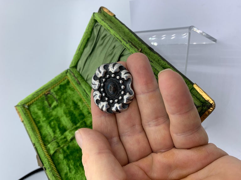 Early Marius Hammer Labradorite Flower Brooch Pin Norway Silver Art ...