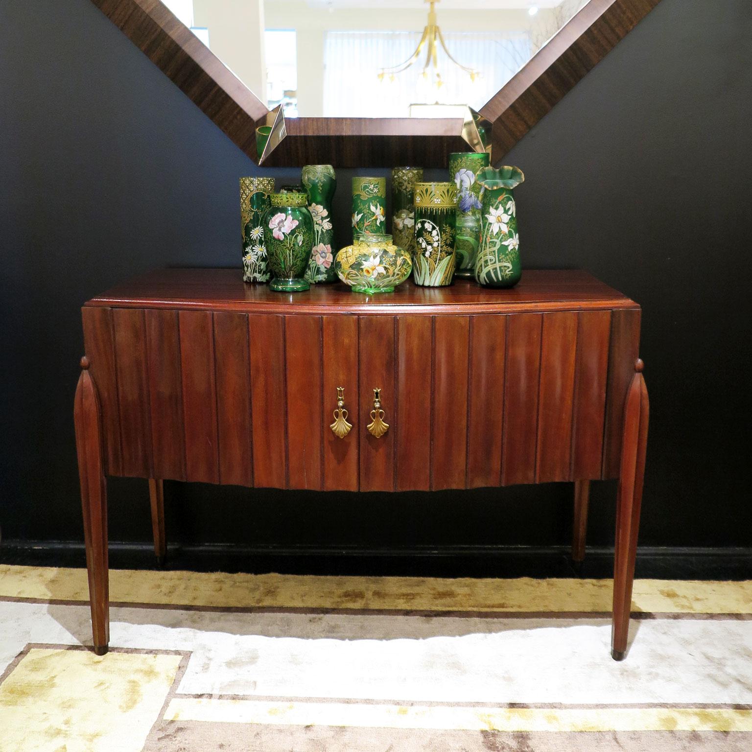 Fluted Console Cabinet in Dark Stained Mahogany, Italy, circa 1940s For ...