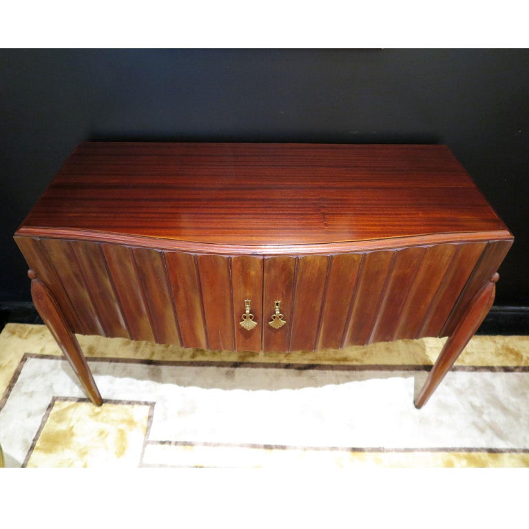 Early Midcentury Fluted Console Cabinet in Mahogany, Italy, circa 1940s ...