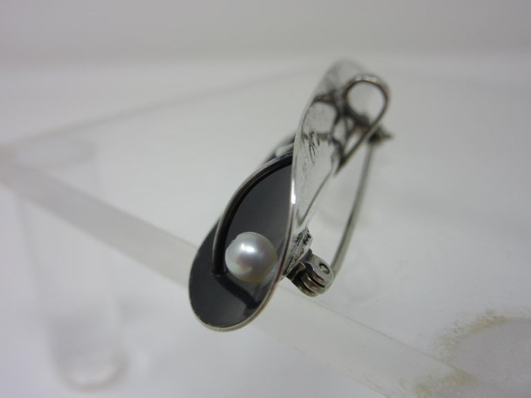 Early Mid Century Sterling / Pearl Pin or Necklace by Ed Levin For Sale ...