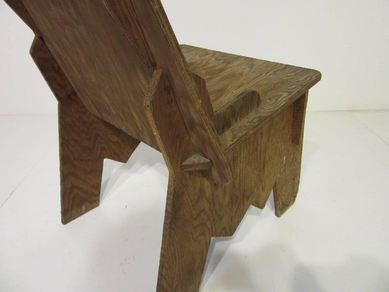 Early Midcentury Interlocking Plywood Chair in the style of Frank Lloyd ...