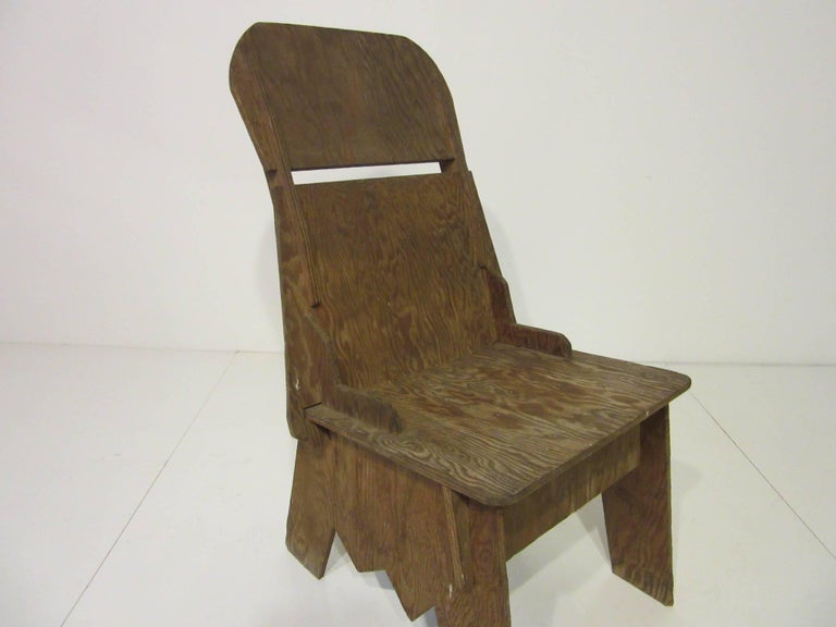 Early Midcentury Interlocking Plywood Chair in the style of Frank Lloyd ...