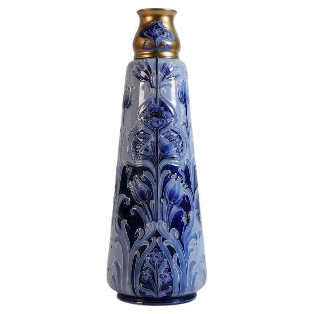 Early MOORCROFT FLORIAN Ware Poppy and forget me not design.Gilded top ...