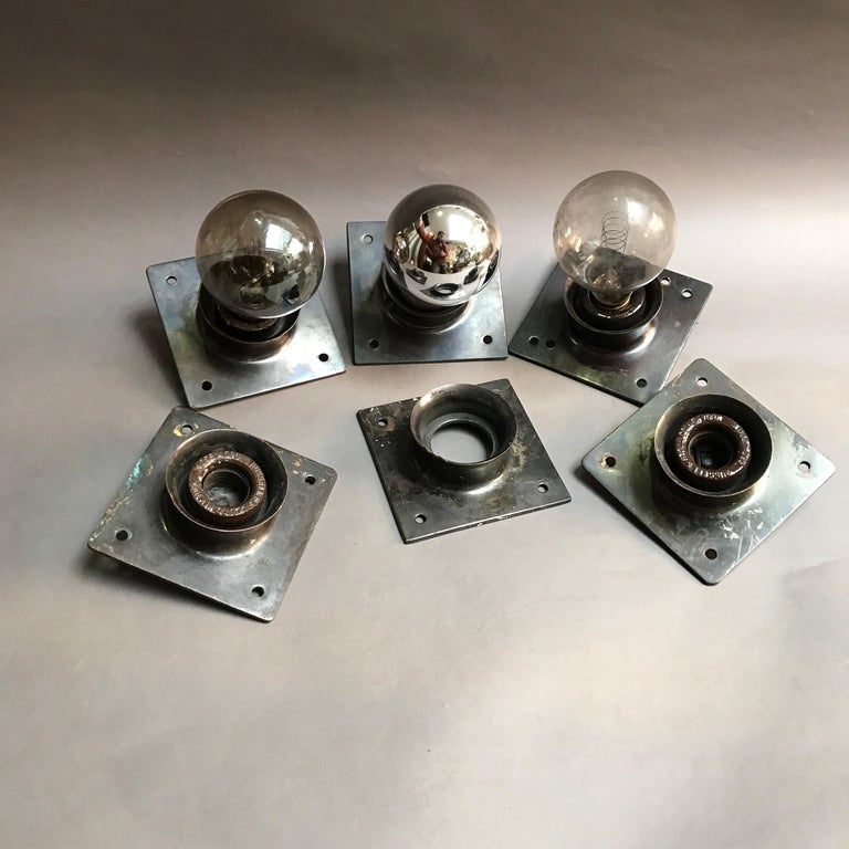 Early New York City Gunmetal Copper Subway Wall Sconce Lights For Sale ...