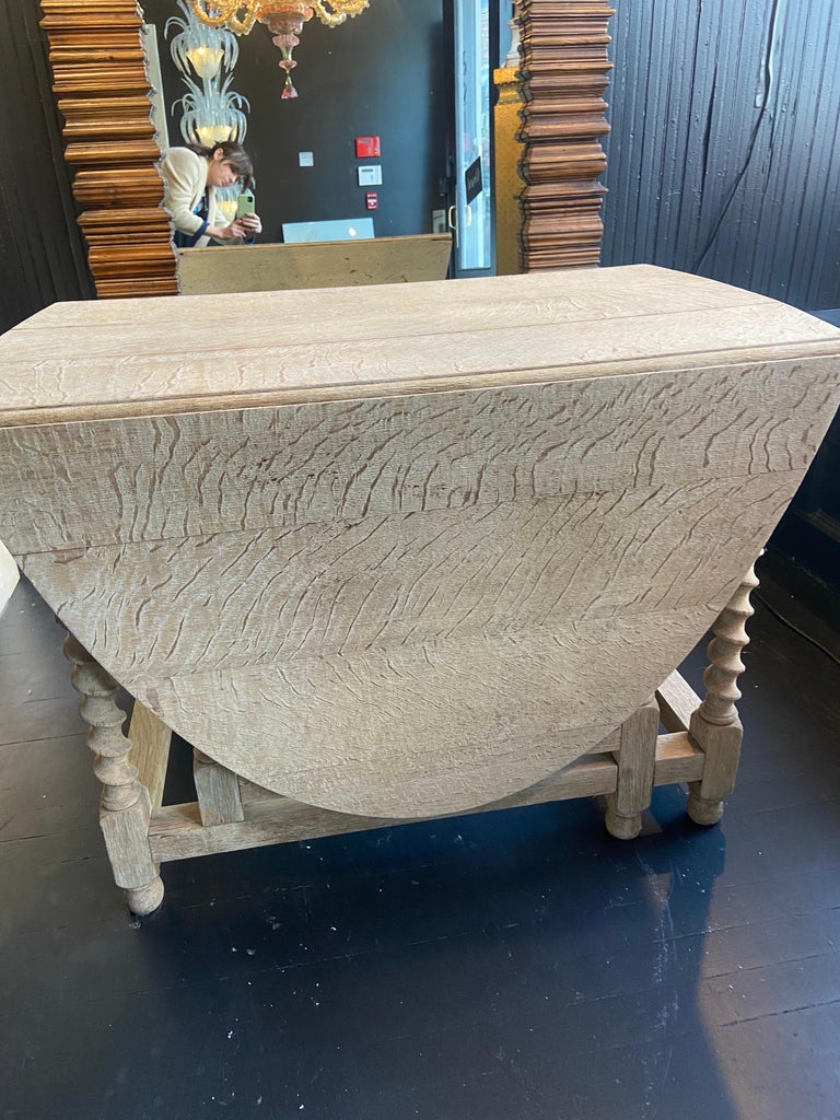 Early Wood Drop Leaf Table w/ Two Drawers and Stunning Spiral Legs For ...