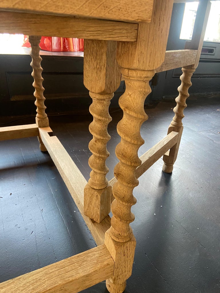Early Wood Drop Leaf Table w/ Two Drawers and Stunning Spiral Legs For ...