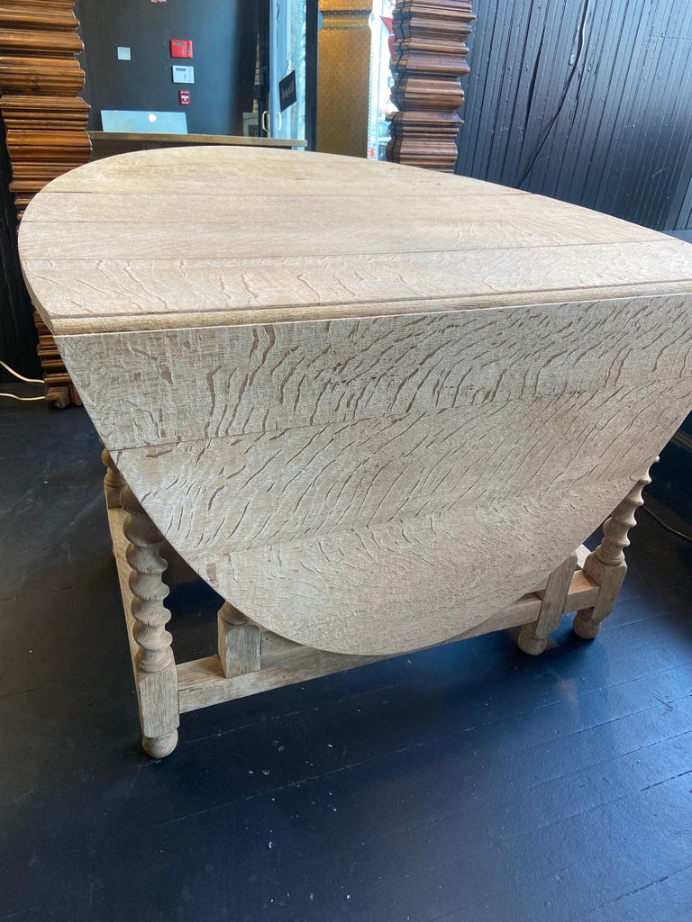 Early Wood Drop Leaf Table w/ Two Drawers and Stunning Spiral Legs For ...