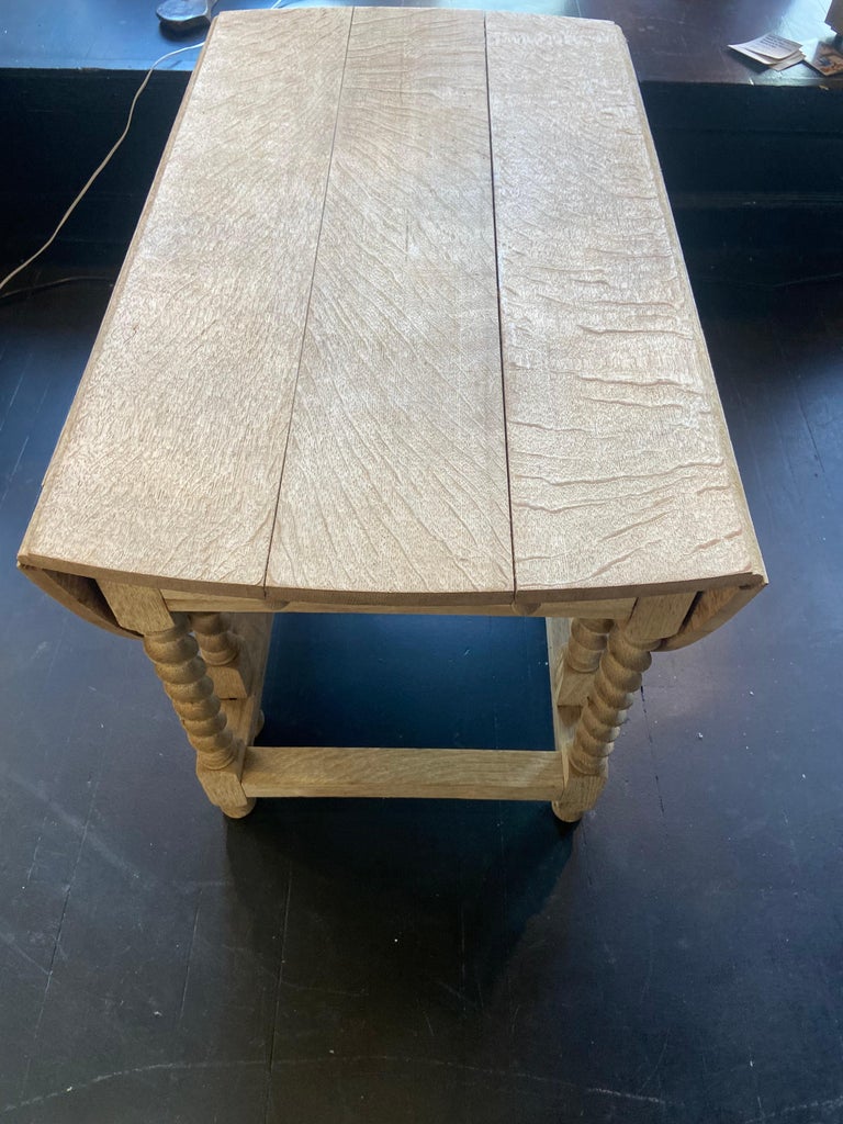 Early Wood Drop Leaf Table w/ Two Drawers and Stunning Spiral Legs For ...