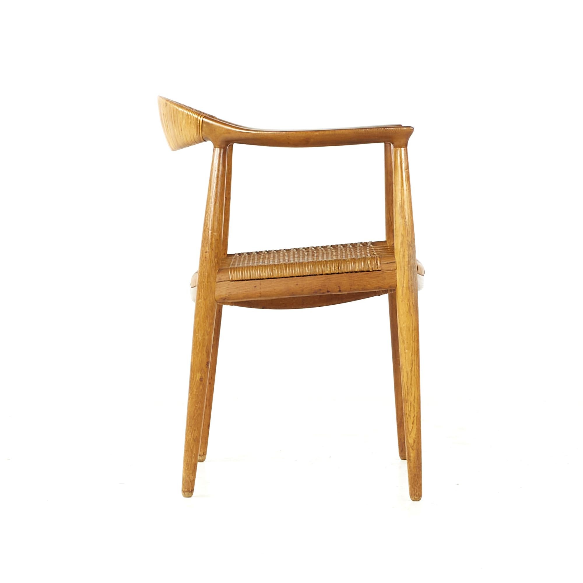 Early Original Hans Wegner Mcm Presidential the Chair Teak Cane Dining ...