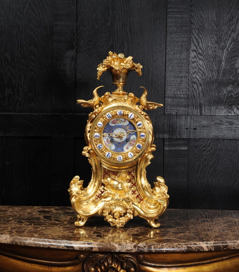 Early Ormolu Bronze Antique French Rococo Clock by Lerolle, Paris at ...