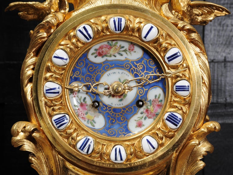 Early Ormolu Bronze Antique French Rococo Clock by Lerolle, Paris at ...