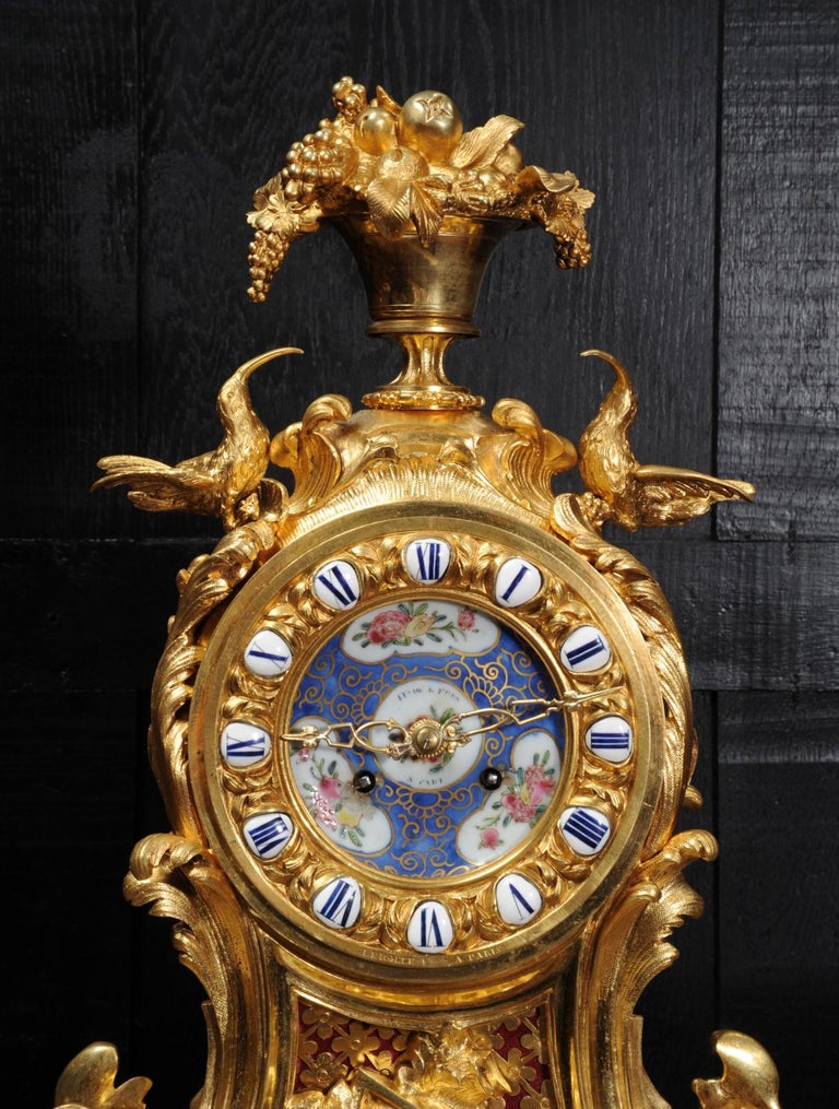 Early Ormolu Bronze Antique French Rococo Clock by Lerolle, Paris at ...