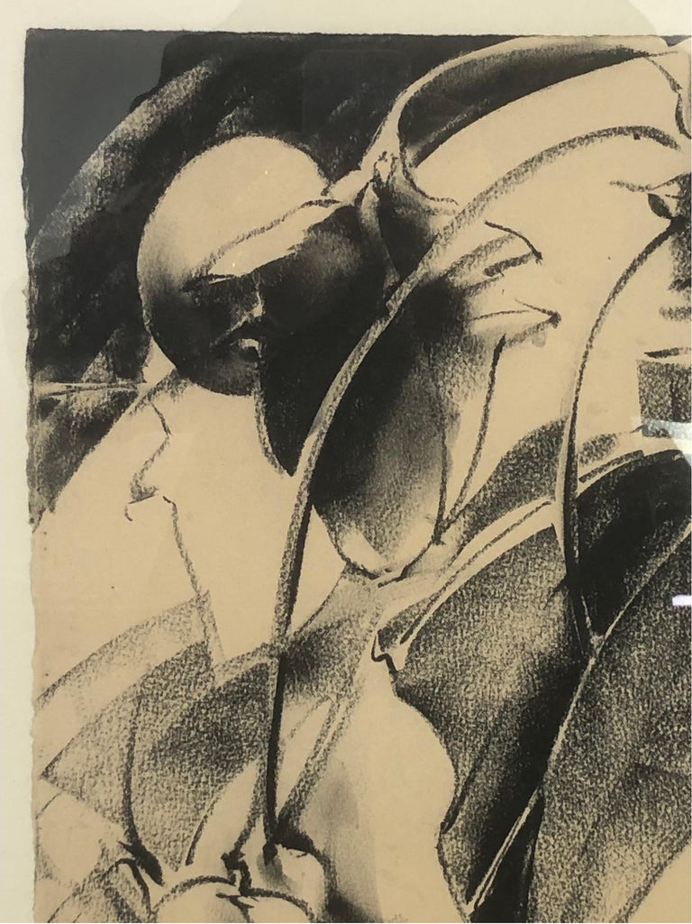 Early “Pod Series” Charcoal on Paper by Richard Lytle 1973 in Original ...