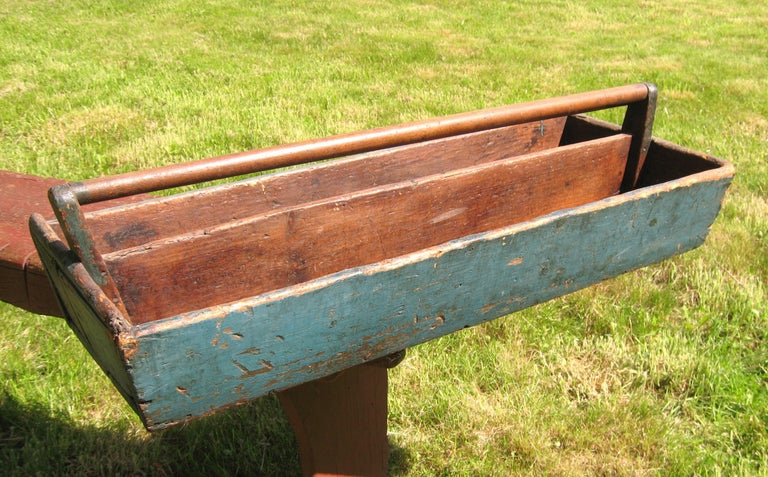 Early Primitive Robin Egg Blue Painted Tool Knife Box, 1860s For Sale ...