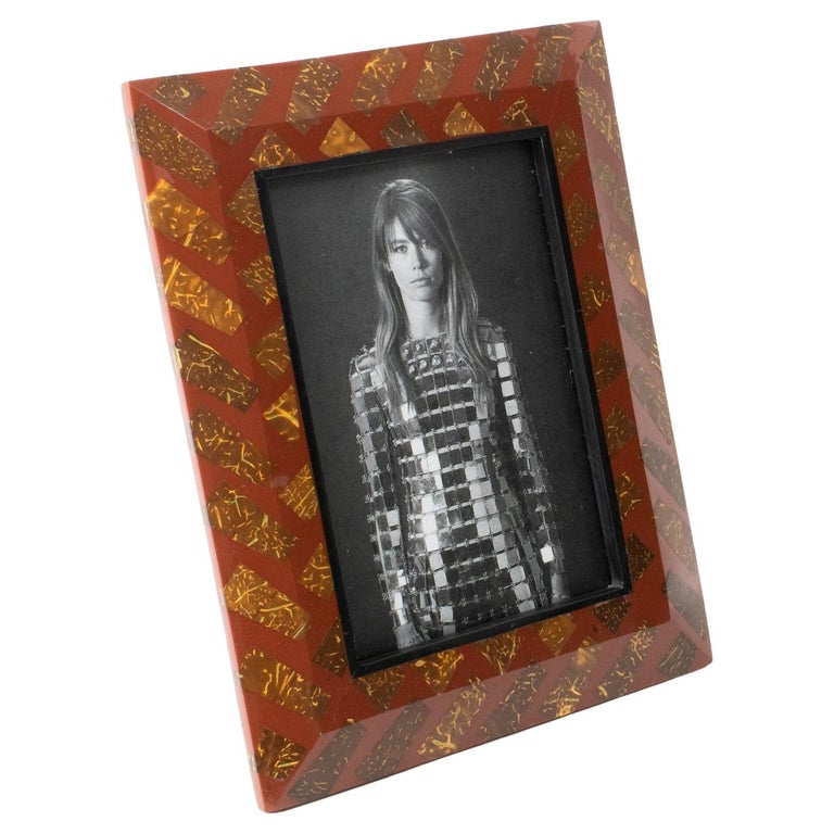 Early R and Y Augousti Coconut Shell and Resin Picture Frame at 1stDibs