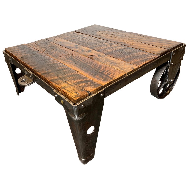 Early Reclaimed and Refinished Factory Cart at 1stDibs