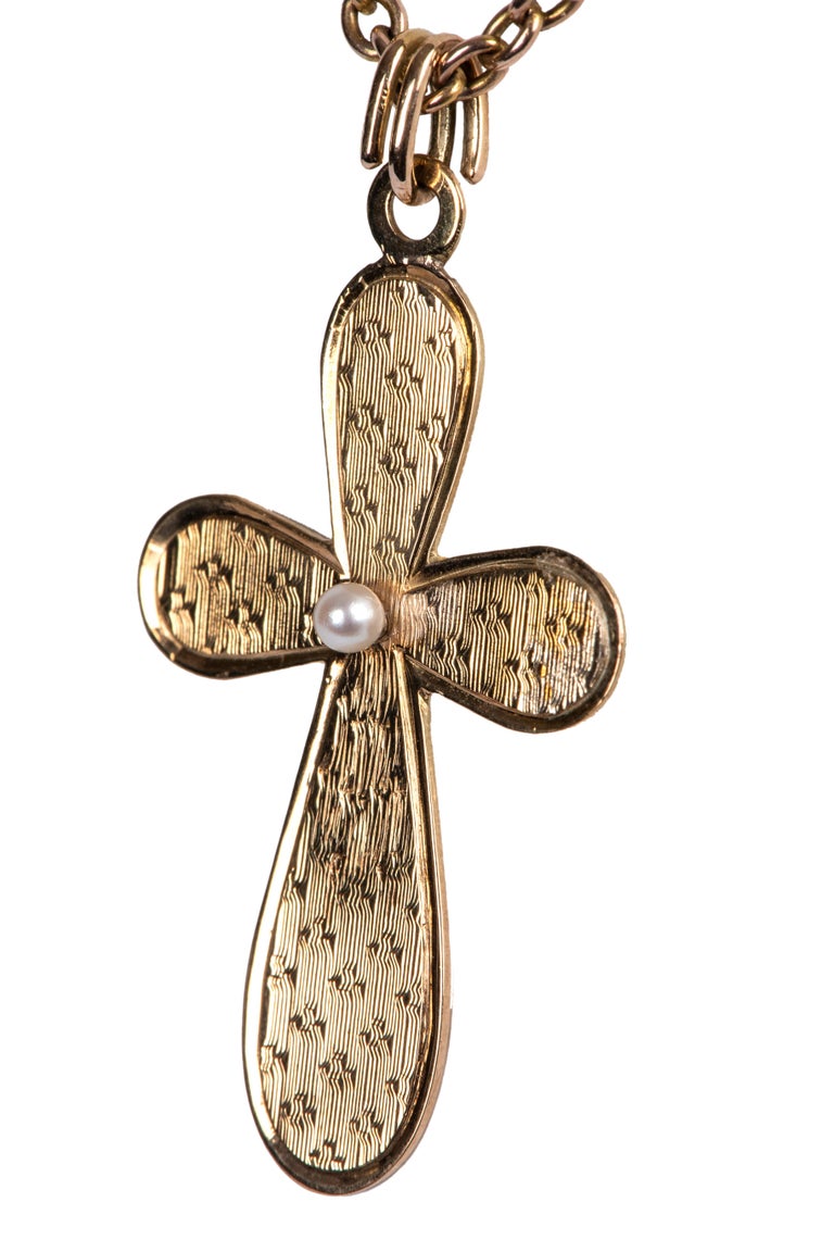 Russian Imperial-era Gold Cross Pendant, Moscow, 1860s at 1stDibs